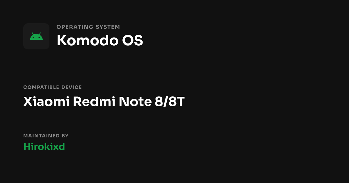 Xiaomi Ginkgo Device Downloads - Komodo OS
